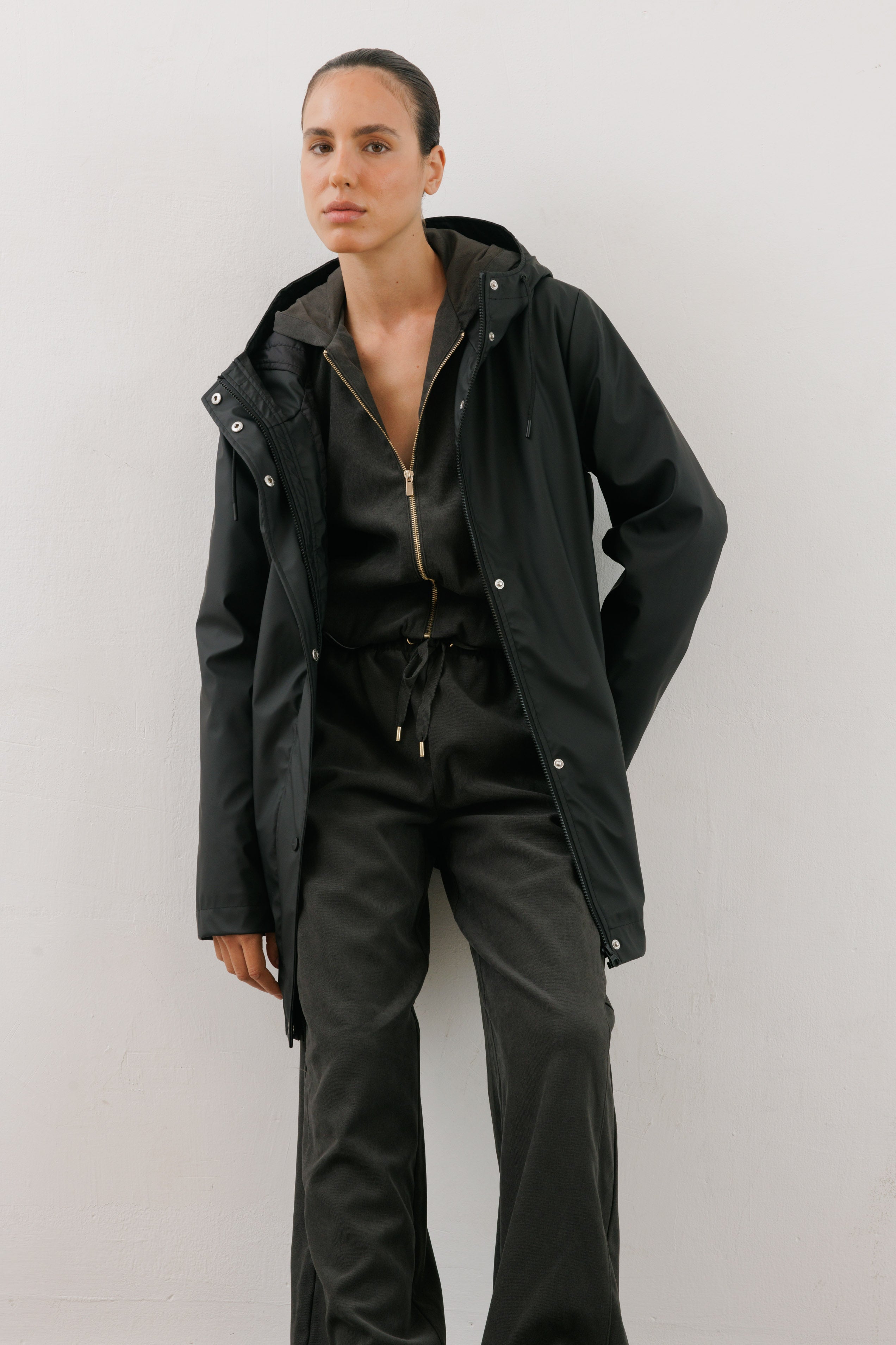 Rubberized coat Midnight Black – Kumi